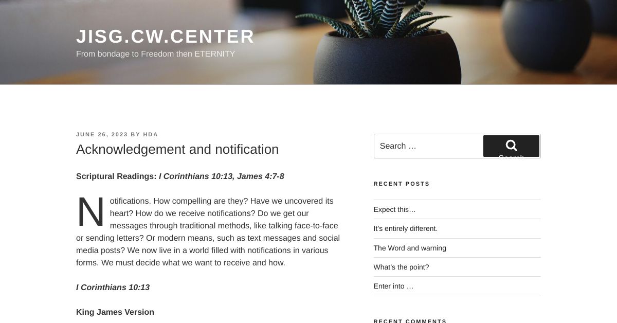 Acknowledgement and notification – jisg.cw.center