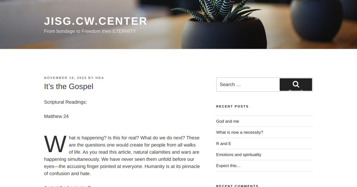 It’s the Gospel – jisg.cw.center
